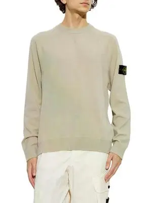 Stone Island Logo Patch Long Sleeve Sweater - Neutrals
