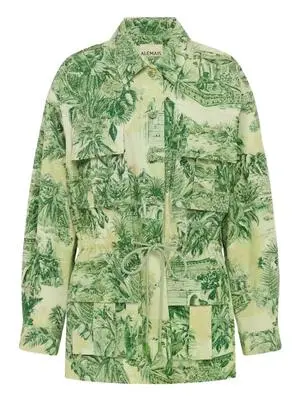 ALEMAIS Sara Toile De Jouy Print Jacket - Green