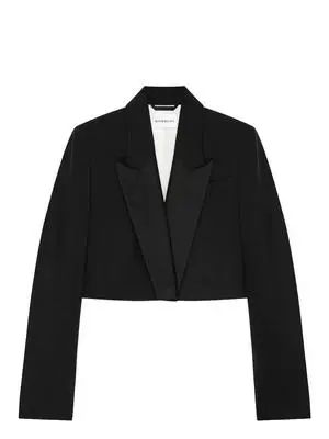 Givenchy Peak-lapel Cropped Jacket - Black