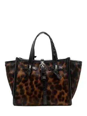 GIANNI CHIARINI Mini Miss Marcella Leopard-print Tote Bag - Brown