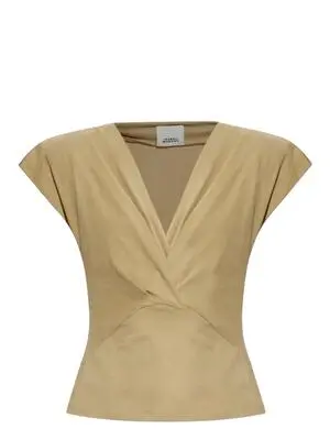 Isabel Marant Étoile ISABEL MARANT Nadrine V-Neck Top Neutrals