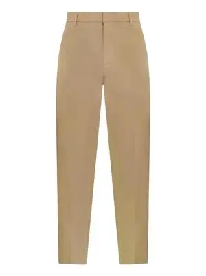 Emporio Armani Textured Finish Creased Trousers - Neutrals