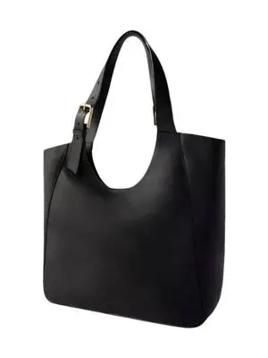 Furla Leather Tote Bag With Buckle Detail - Black