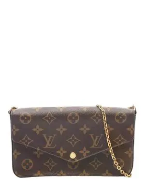 LOUIS VUITTON Monogram Félicie Pochette Clutch Bag - Brown