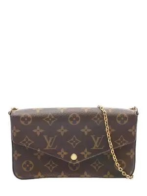 LOUIS VUITTON Monogram Félicie Pochette Clutch Bag - Brown