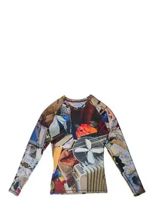 BORBALA Graphic Print Long Sleeve T-shirt - Black