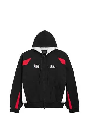 Balenciaga X Nba Oversized Zip-up Hoodie - Black
