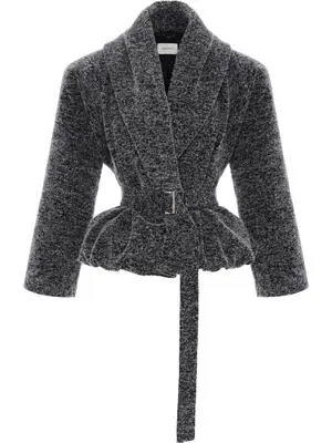 Magda Butrym Belted Wool-cashmere Jacket - Grey