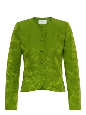 Magda Butrym Patterned Linen-silk Jacket - Green