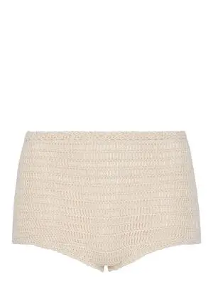 Magda Butrym Crocheted Cotton Mini Shorts - Ivory