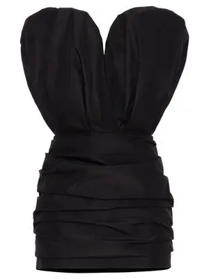 Magda Butrym Strapless Silk Mini Dress - Black