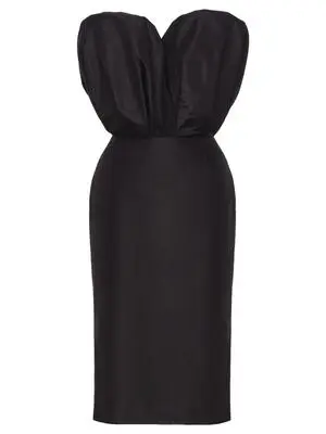 Magda Butrym Strapless Silk Midi Dress - Black