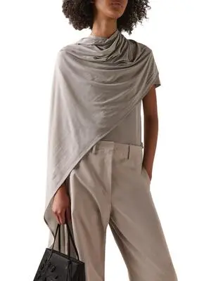 Magda Butrym Draped Cape Effect Top - Grey