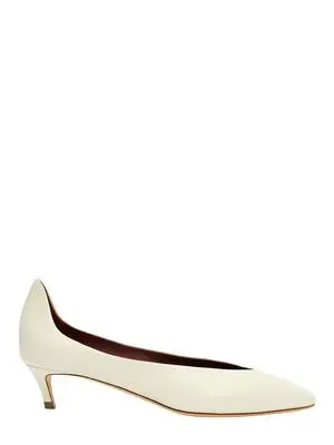 MAGDA BUTRYM Cream Leather Kitten Heels