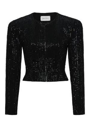 Magda Butrym Embellished Silk-wool Jacket - Black