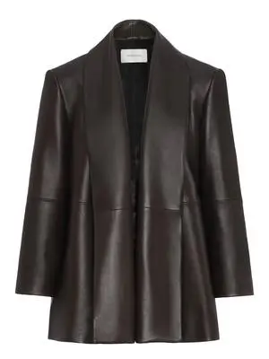 Magda Butrym Relaxed Leather Coat - Brown