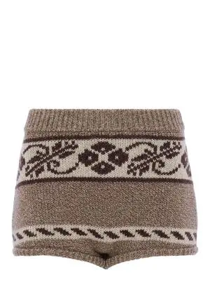 Magda Butrym Patterned Knit Mini Shorts - Neutral