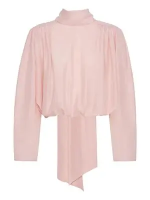 Magda Butrym High-neck Silk Blouse - Light Pink