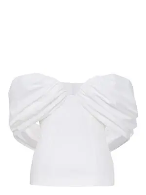 Magda Butrym Draped Sleeve Top - White