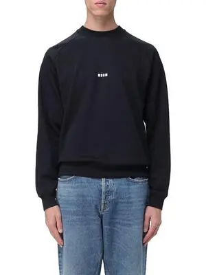 MSGM Crewneck Sweatshirt With Logo Detail - Black