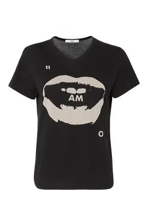 Fendi Ti Amo" Graphic Print Organic Cotton T-shirt - Black