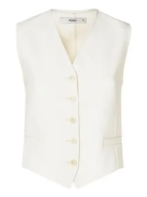 Fendi Wool Gilet - White