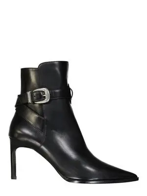 Celine Jodphur Leather Ankle Boots - Black