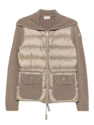 Moncler Wool & Cashmere Blend Padded Zip-up Cardigan - Multicolor