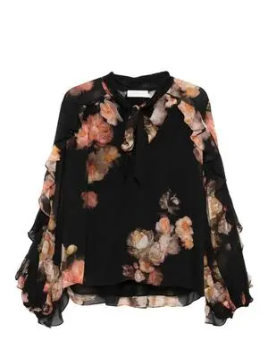 Zimmermann Hypnotic Ruffled Blouse - Black