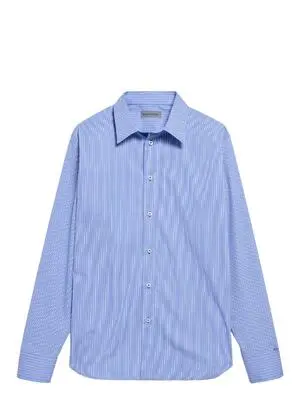 Balenciaga Striped Poplin Shirt - Blue