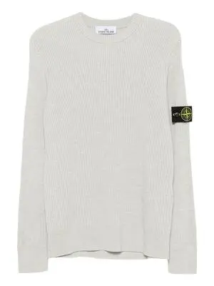 Stone Island Crewneck Sweater With Ribbed Trims - Multicolor