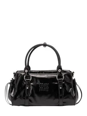 Miu Miu Glossy Leather Handbag - Black