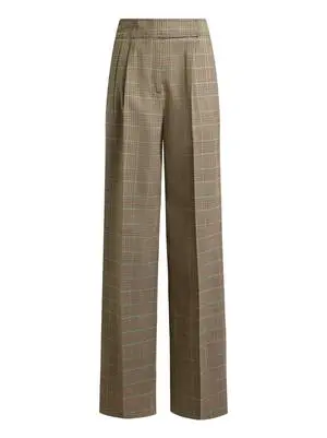 Etro Wool Stretch Checkered Trousers - Brown