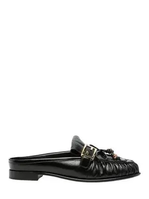 Fendi Sabot Vitello C/patta Frange - Black
