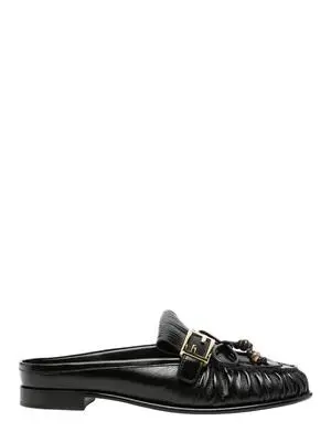 Fendi Sabot Vitello C/patta Frange - Black