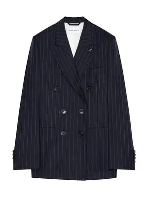 Givenchy Double Breasted Pinstripe Jacket - Blue