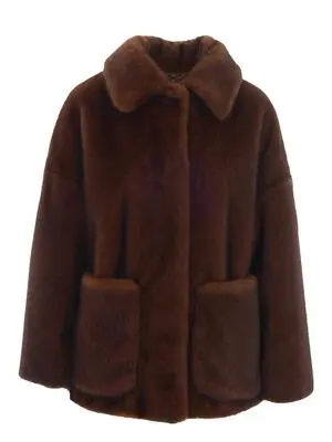 HERNO HERNO Faux Fur Patch-Pocket Coat