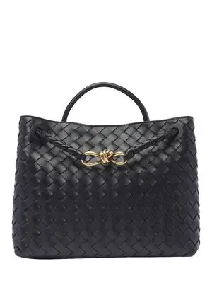 Bottega Veneta Woven Lambskin Handbag - Black