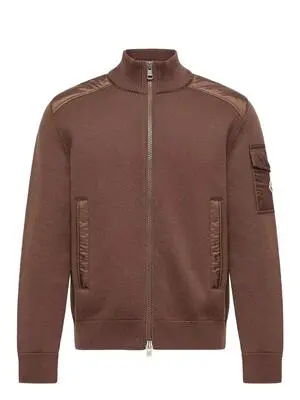 Moncler Padded Wool Zip-up Cardigan - Brown