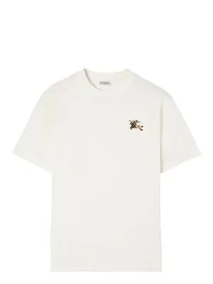 Burberry Burberry Check Logo Cotton T-Shirt For Men White