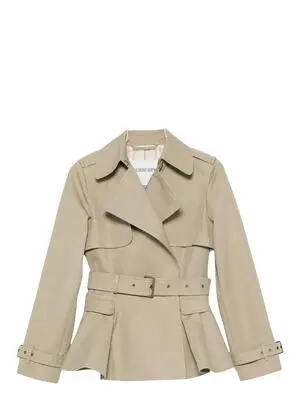 Burberry Cotton Trench-style Coat With Viscose Sleeve Lining - Beige
