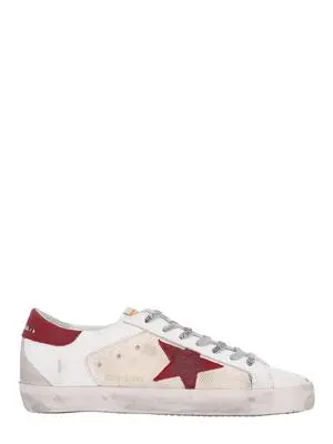 GOLDEN GOOSE Leather Sneakers With Star Appliqu - Beige