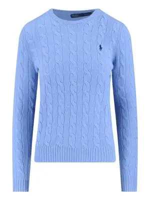 Polo Ralph Lauren Polo Ralph Lauren Cashmere Wool Cable Knit Sweater Light Blue