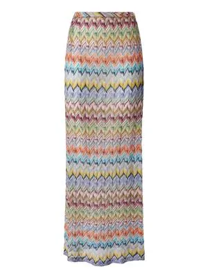 Missoni Zig Zag Perforated Maxi Skirt - Multicoloured