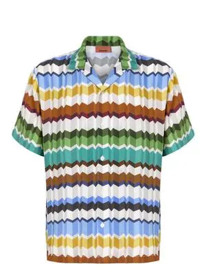 Missoni Zig Zag Viscose Bowling Shirt - Multicoloured