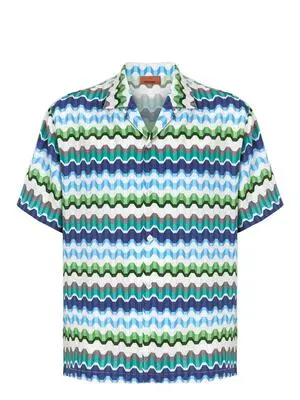 Missoni Viscose Bowling Shirt With Greek Key Print - Multicoloured