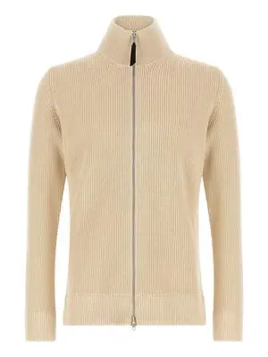 MAISON MARGIELA Ribbed Knit Full-zip Cardigan - Cream