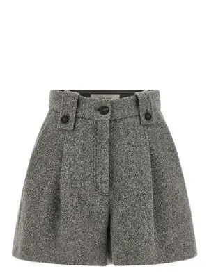 GOLDEN GOOSE Ryanna Virgin Wool Shorts - Gray
