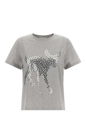 JW Anderson Animal Stars" Cotton T-shirt - Gray