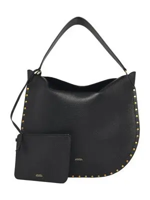 Isabel Marant Étoile Oskan Soft Leather Hobo Bag With Stud Embellishments - Black